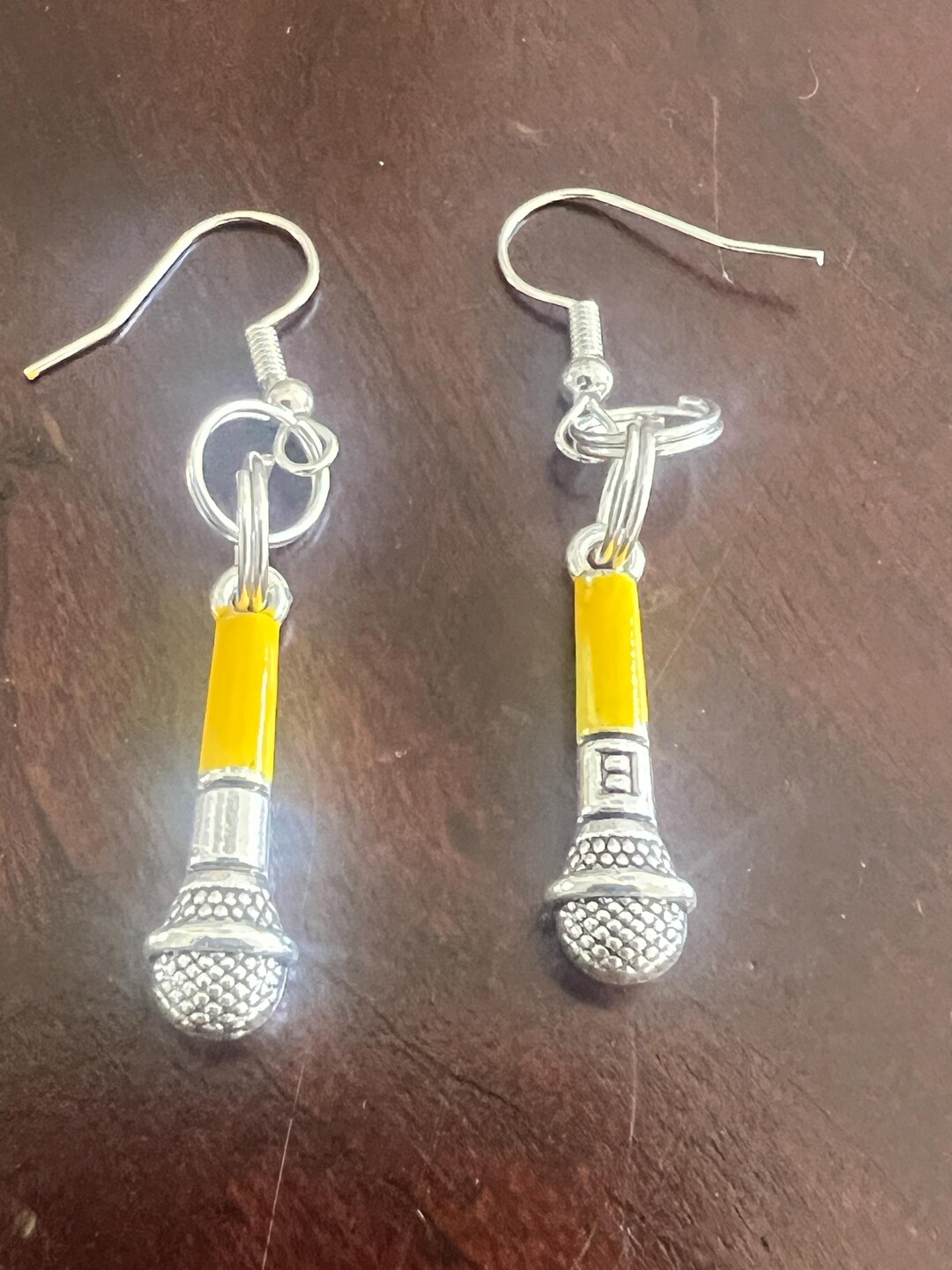 Yellow Mini Microphone Metal Earrings Zayn - Etsy