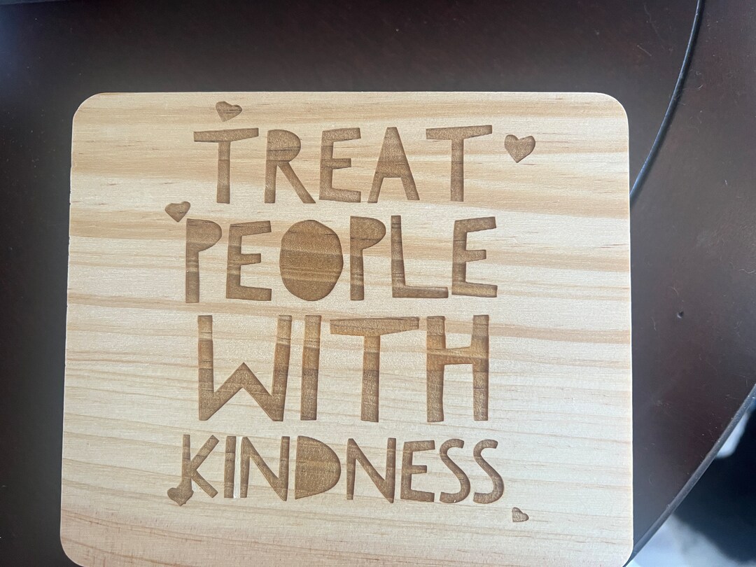 Treat People With Kindness Box With Bamboo Engraved Lid and Fan Button ...