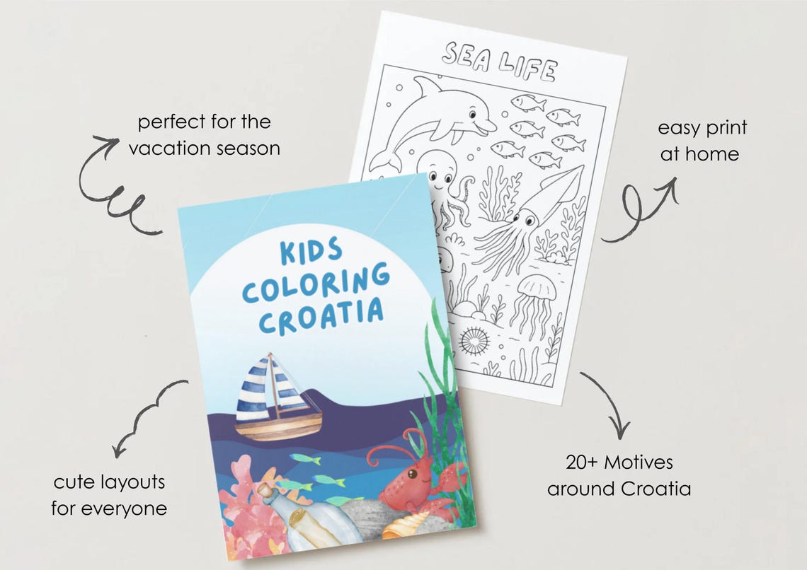 Croatia Coloring Pages – 20+ Printable Illustrations, Coastal Towns ...
