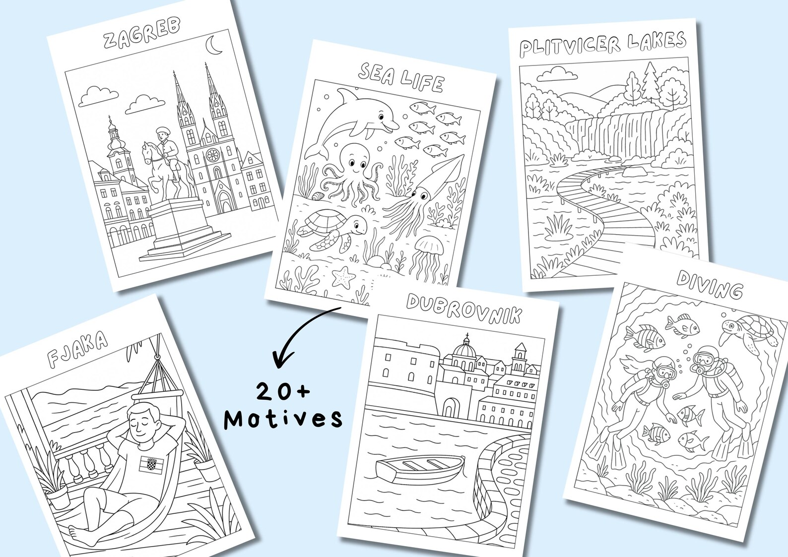 Croatia Coloring Pages – 20+ Printable Illustrations, Coastal Towns ...