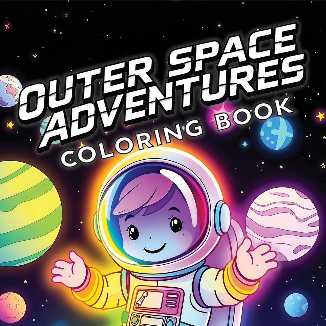 Outer Space Adventures Coloring Book - Etsy