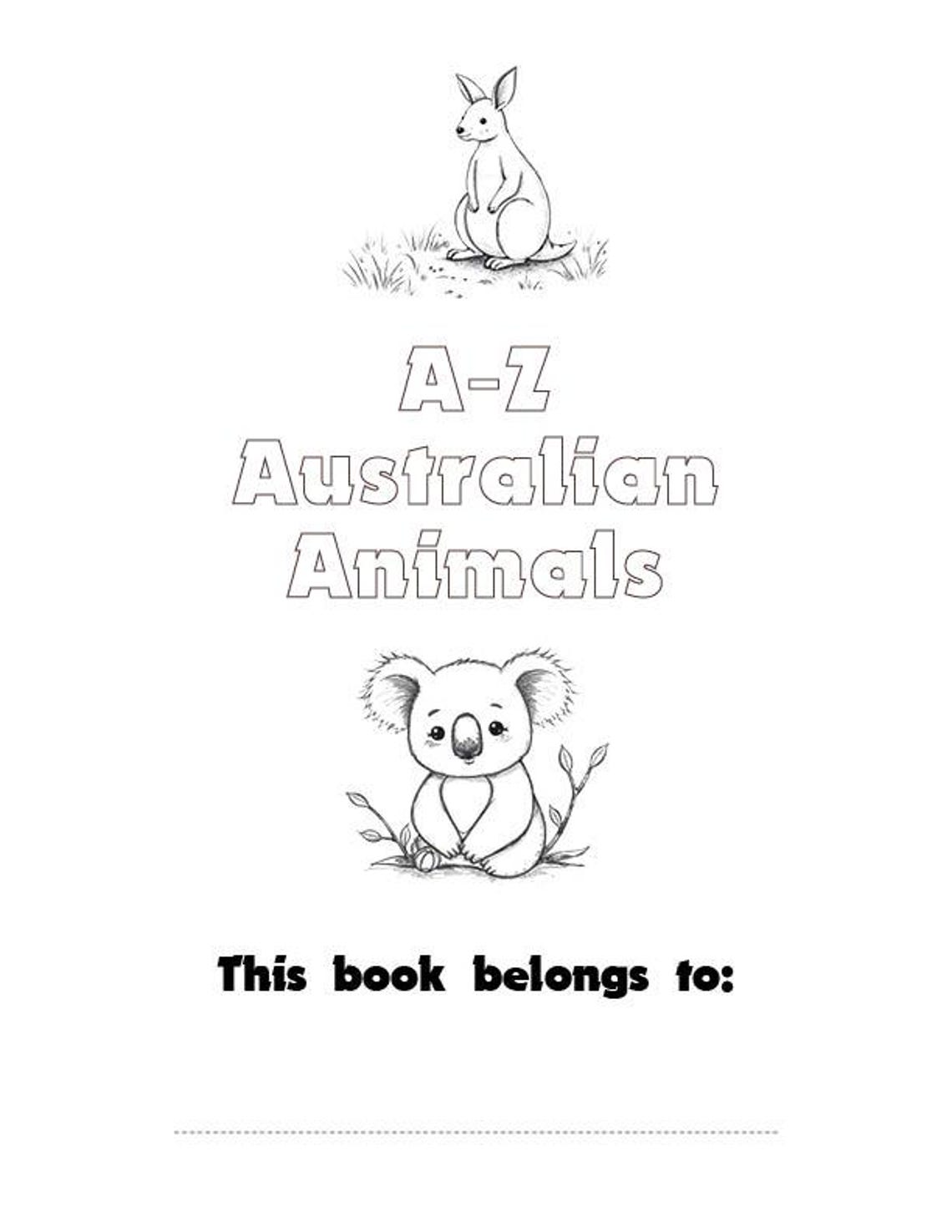 A to Z Australian Animals Coloring Book - Etsy