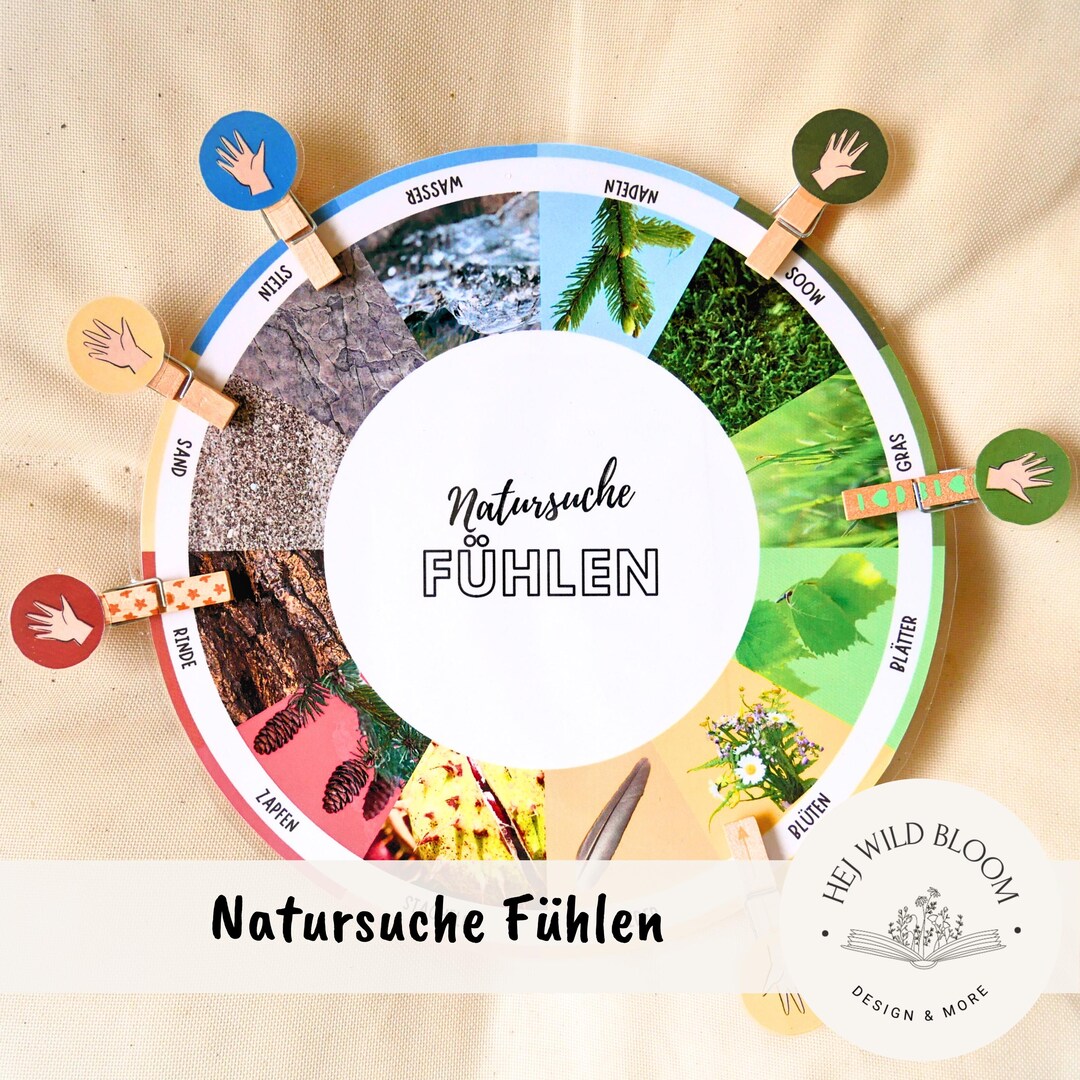 Nature Search and Feel | Round Schematic Board for Children | Digital ...