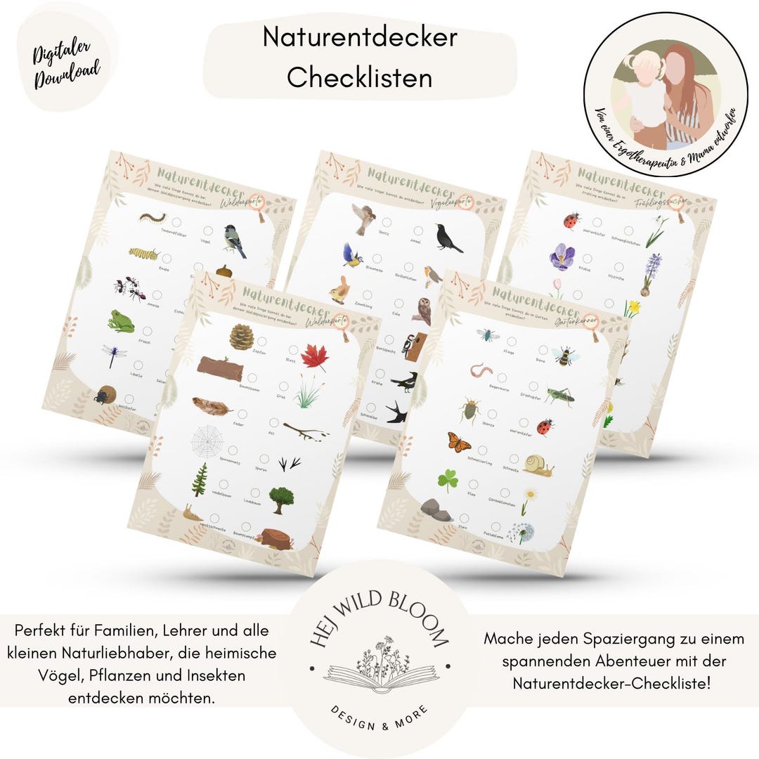 Nature Discovery Checklist – Digital Printable Template for Children ...
