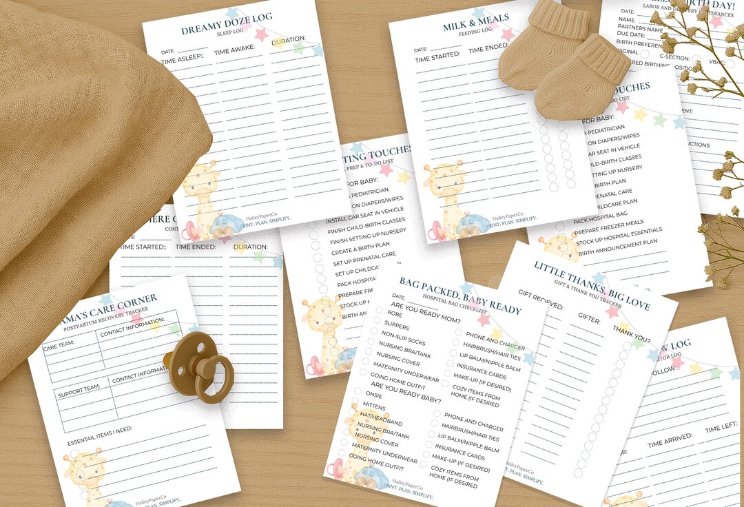 Baby Prep Printable Sheets: Nesting & Newborn Essentials (digital ...