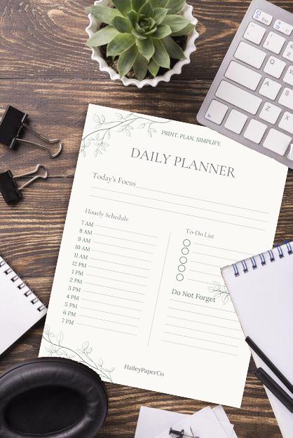 Rooted Routine Daily Planner | Printable PDF | Calm Vine-themed Daily ...