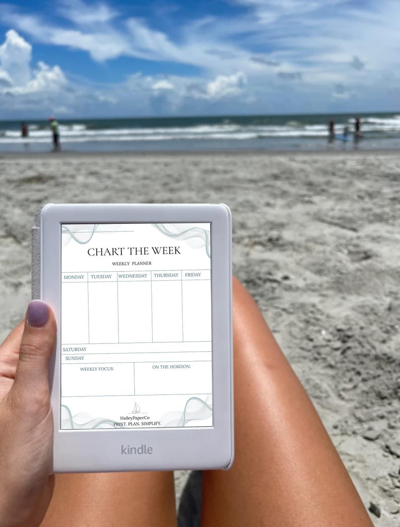 Chart the Week | Printable Weekly Planner | Calm Sea-inspired ...