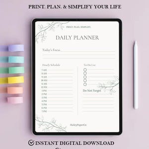 Rooted Routine Daily Planner | Printable PDF | Calm Vine-themed Daily ...