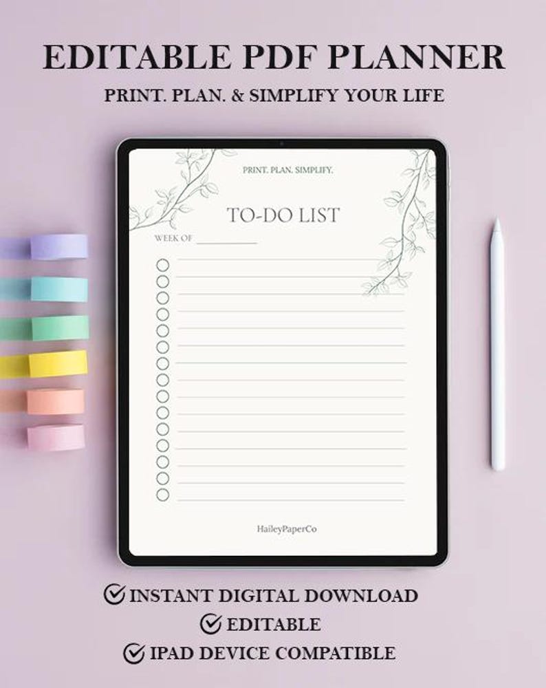 Minimalist Weekly To-do List Printable: Rooted Routine Planner (PDF) - Etsy
