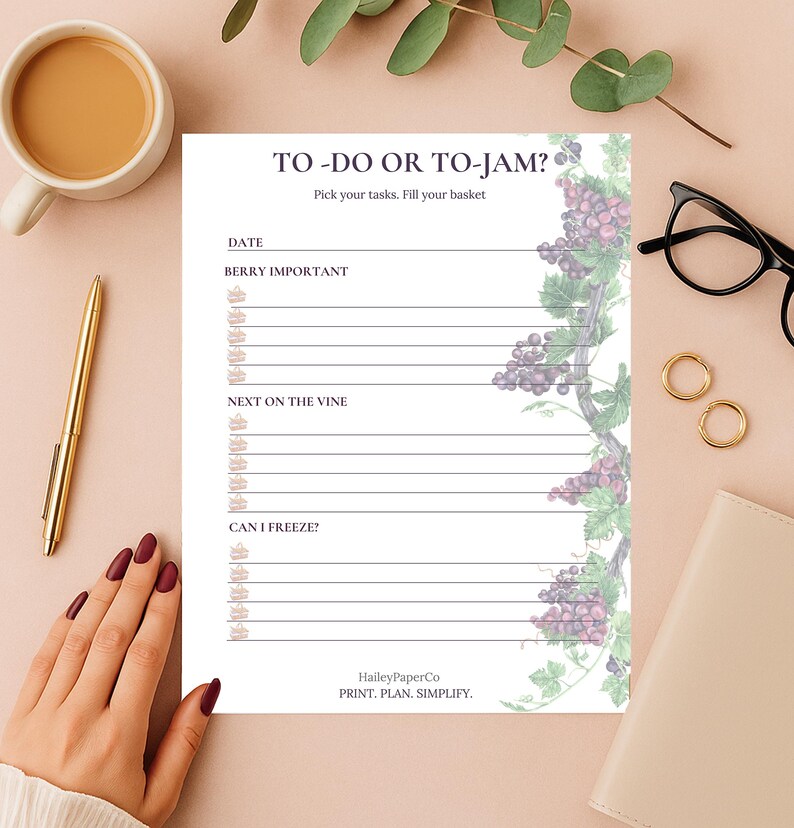 To-do or To-jam? Printable Task List | Berry Themed Daily To-do Sheet ...