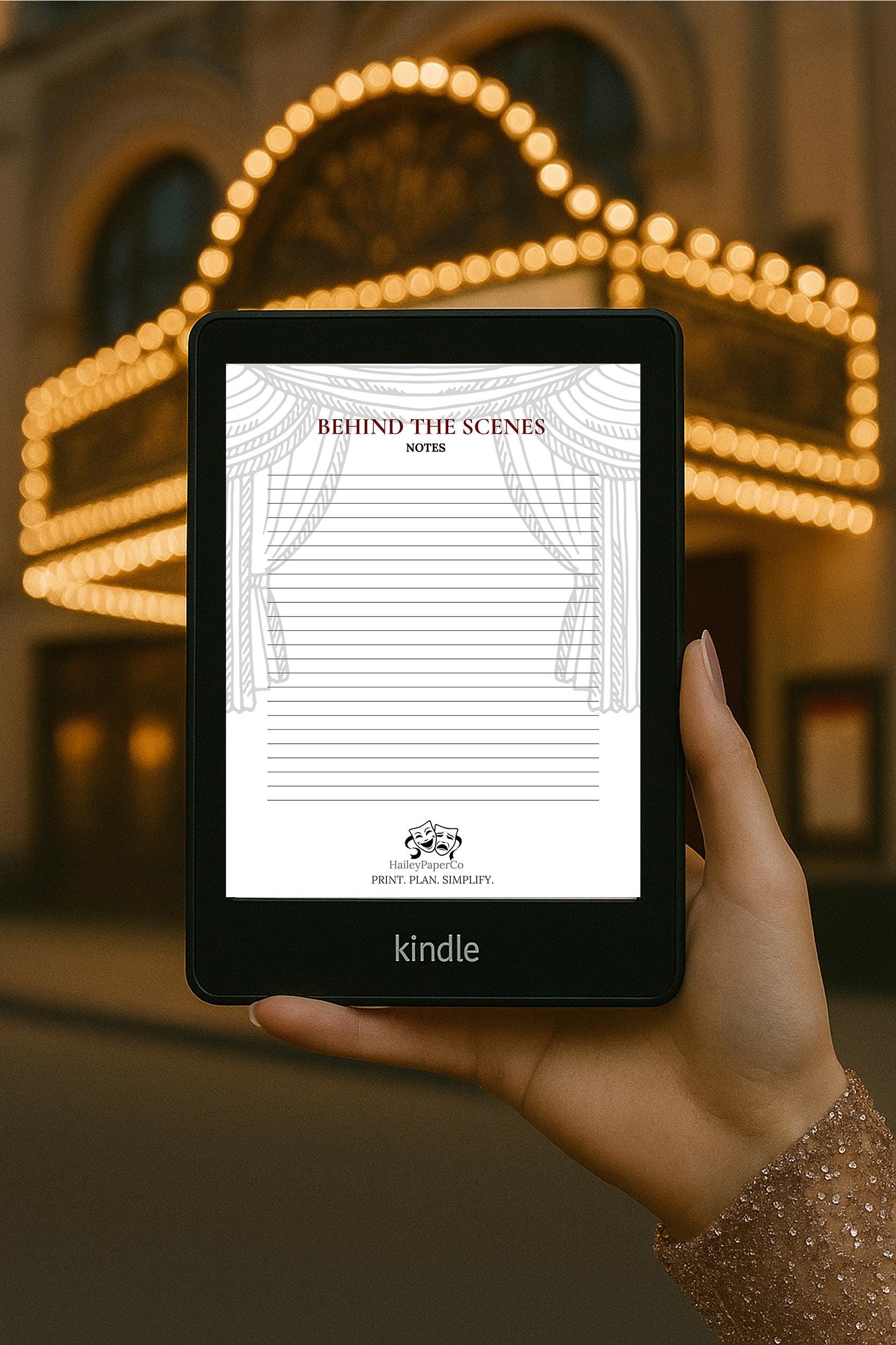 Behind the Scenes Notes Page | Printable Theater Journal | Drama ...