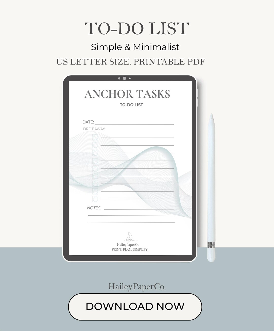 Anchor Tasks To-do List | Ocean Theme Printable Task Planner ...