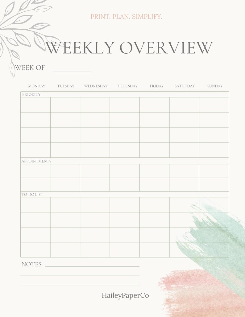 Daily Focus Collection | Printable Planner Bundle | 6-page Productivity ...