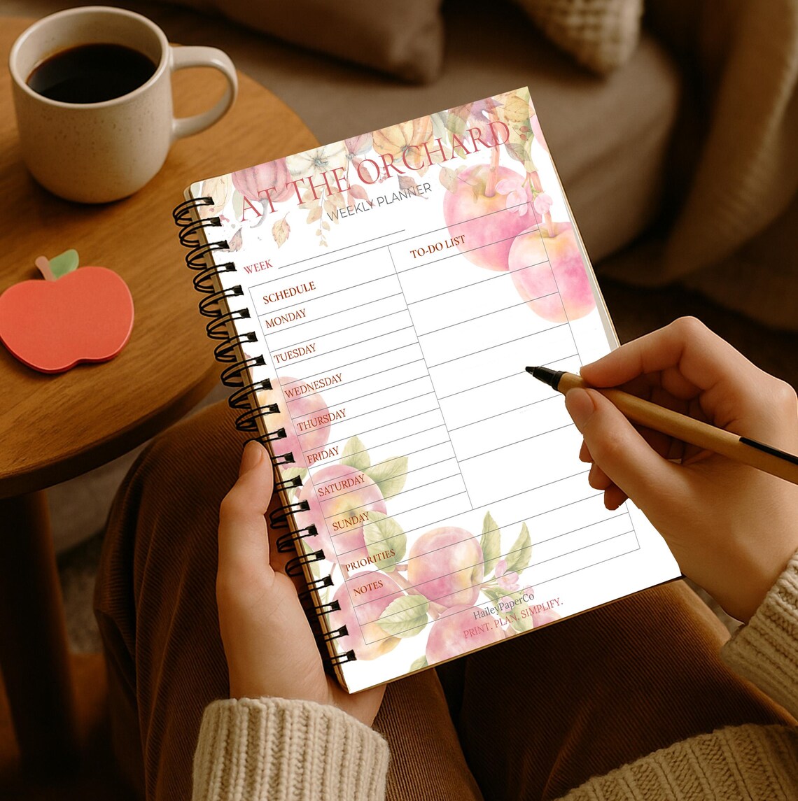 At the Orchard Weekly Planner | Apple Theme Printable | Fall Schedule ...