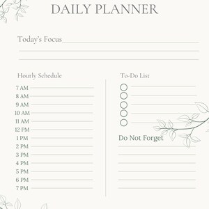 Rooted Routine Daily Planner | Printable PDF | Calm Vine-themed Daily ...