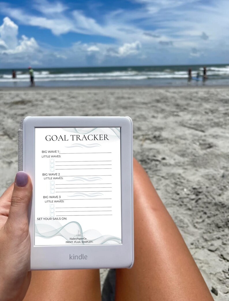 Wave-themed Goal Tracker | Printable Planner (PDF) - Etsy
