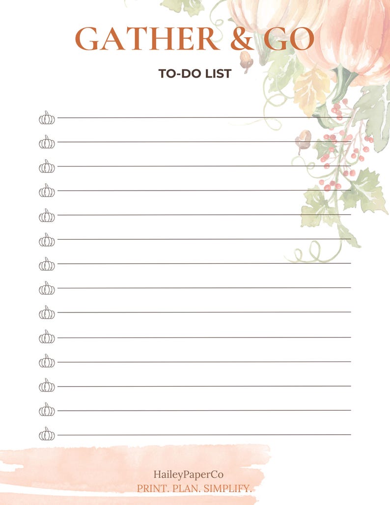Gather & Go To-do List | Autumn Task Tracker | Cozy Fall Checklist ...