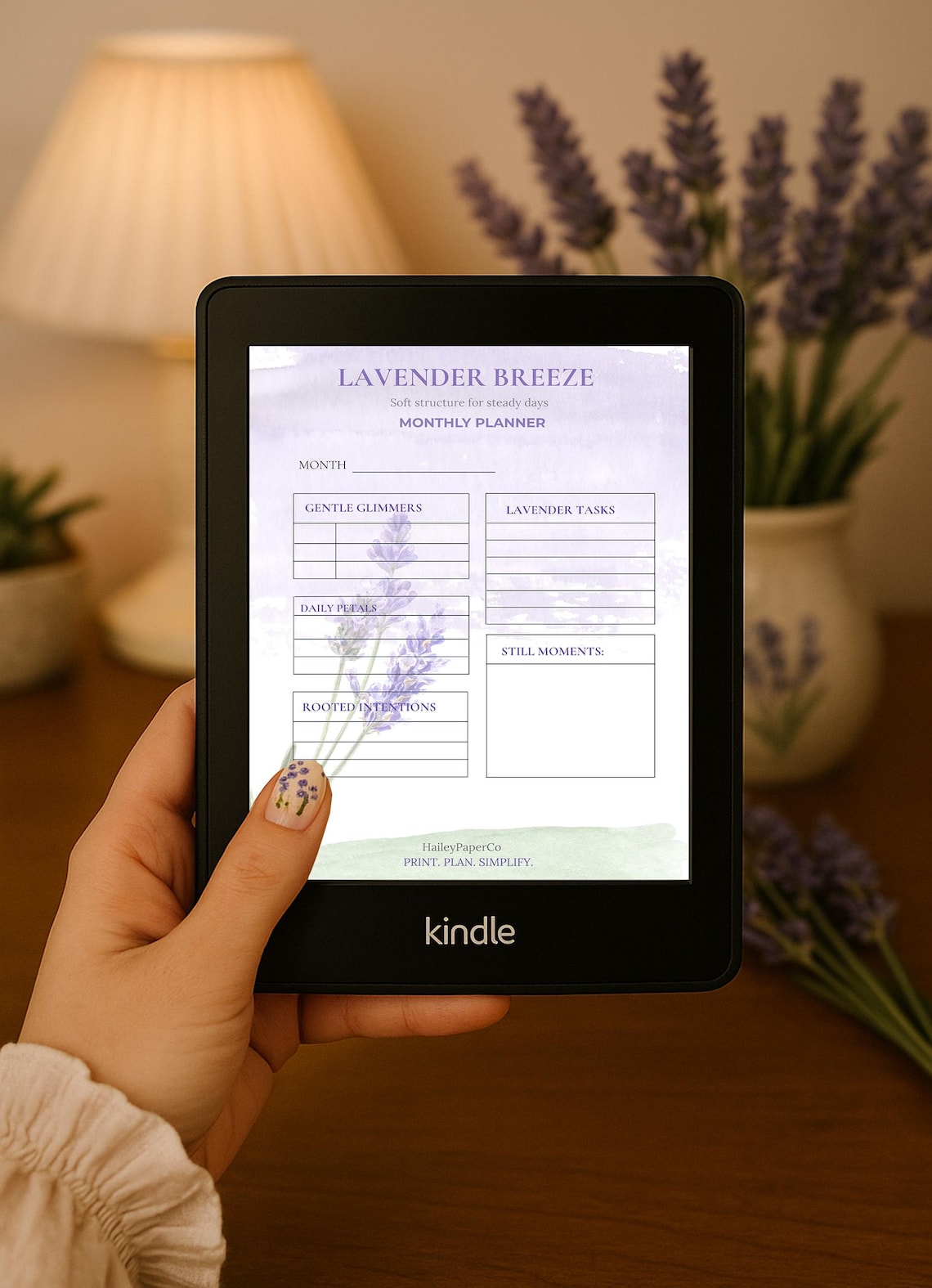 Lavender Monthly Planner Printable: Floral Intentions & Self-care ...