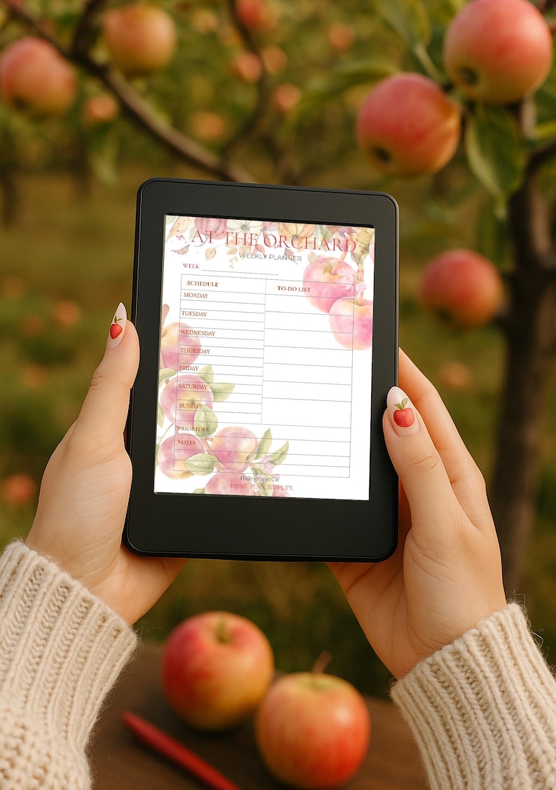 At the Orchard Weekly Planner | Apple Theme Printable | Fall Schedule ...