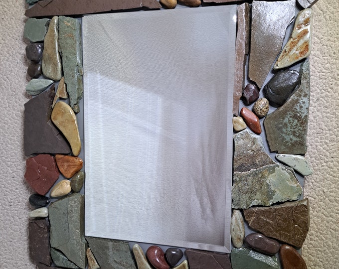 Beach Rock Mirror 9x11, Rustic Beach Frame, Coastal Home Decor MADE TO ...