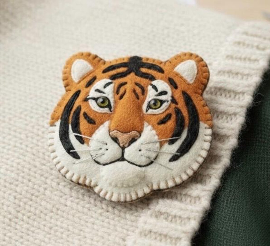 Tiger Felt Mascot Sewing Pattern PDF | 20cm Patch or Plush Mascot ...
