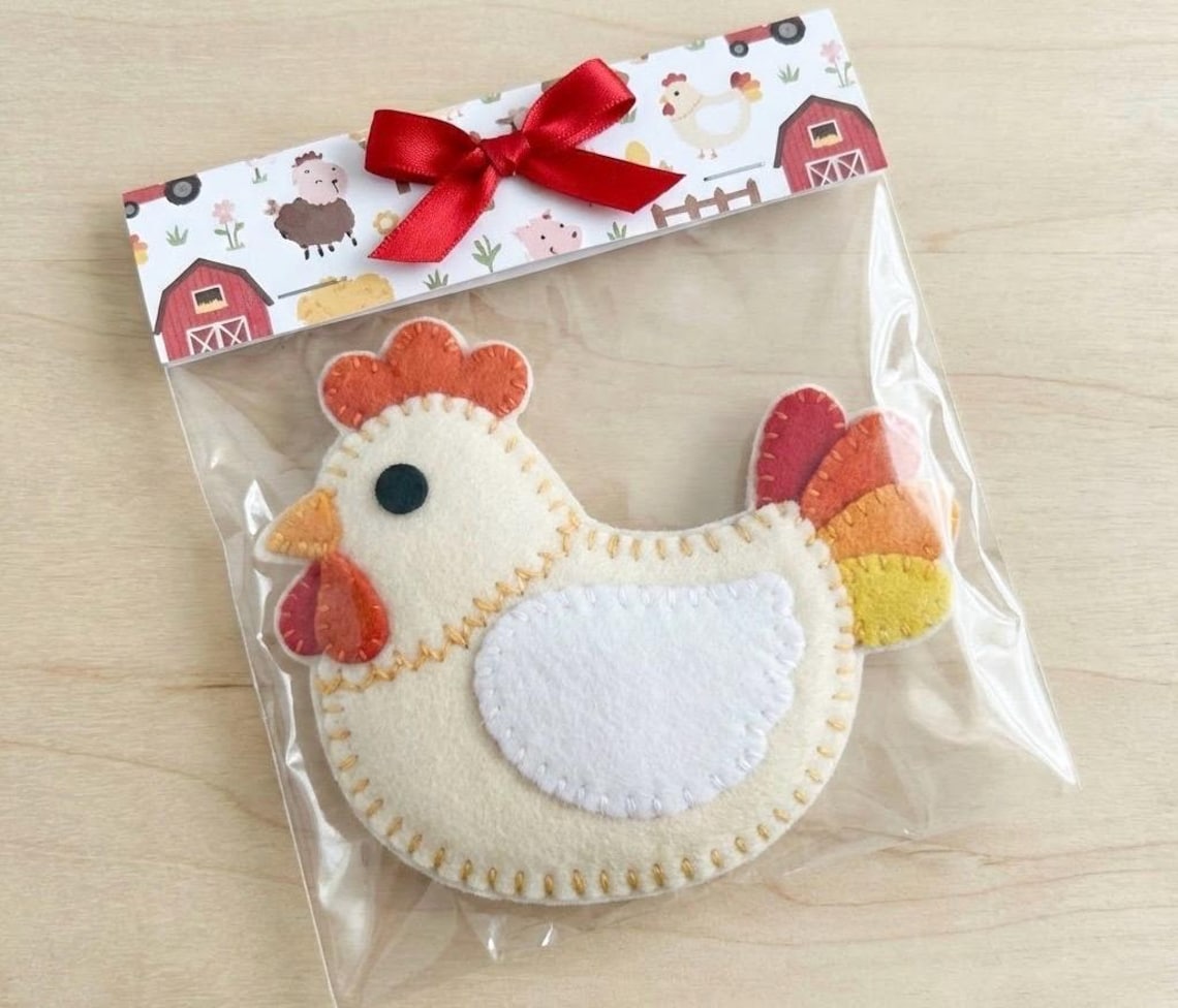 Felt Chicken Sewing Pattern | DIY Animal Plush Mascot (PDF Pattern ...