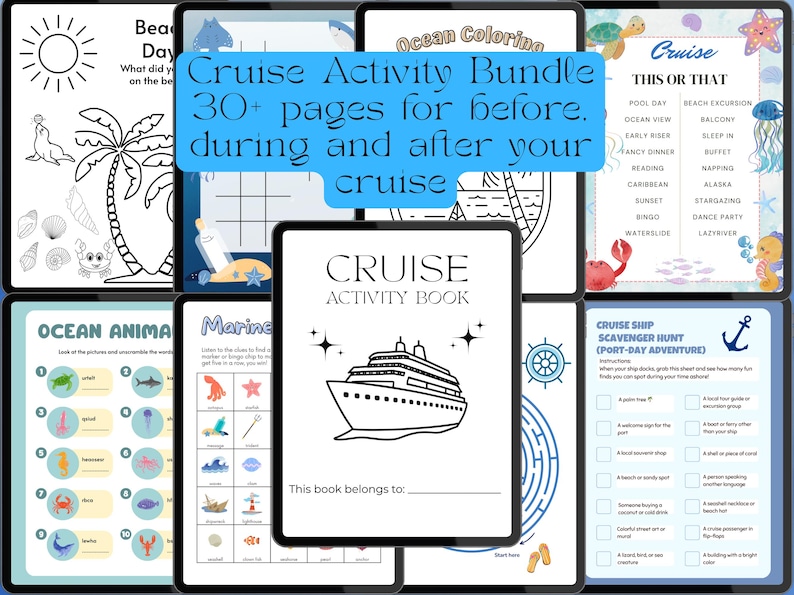 Cruise Activity Book | 30+ Printable Pages for Kids & Families (PDF ...