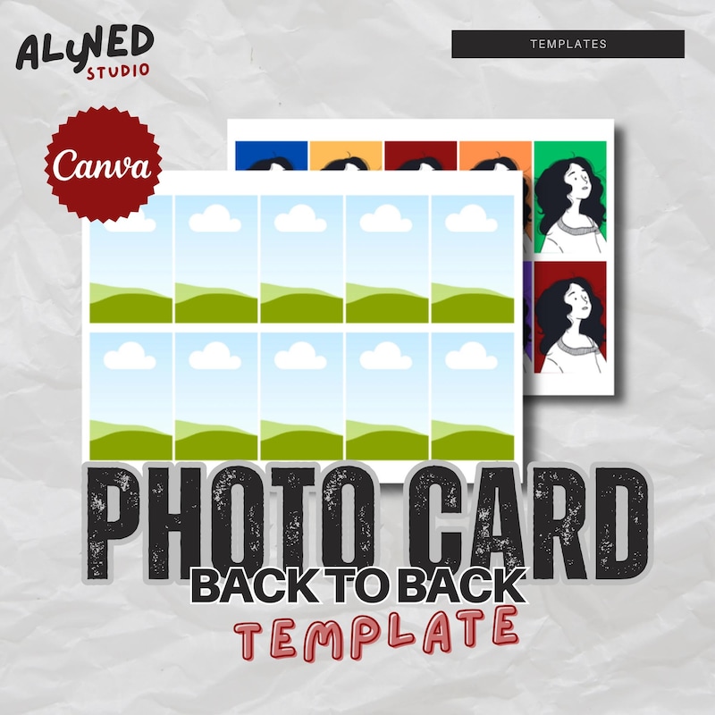 Card Photo Back Template - Etsy