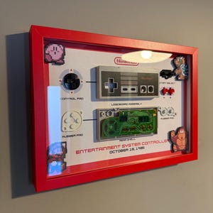 NES Controller Diorama – 40-year Anniversary Retro Wall Art in Red A4 ...