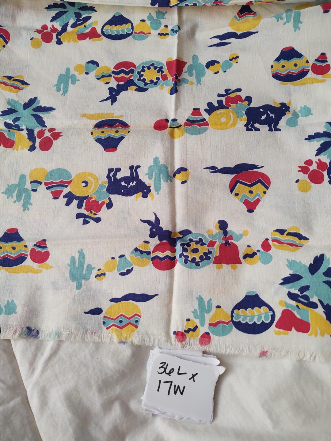 Mexicana Themed Daily Life Table Topper 1950s Fifties 17 X 36 - Etsy