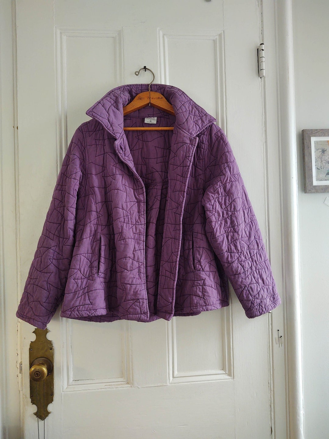 Soft Quilted Raspberry Purple Womens Jacket With Pockets XL Color Me ...