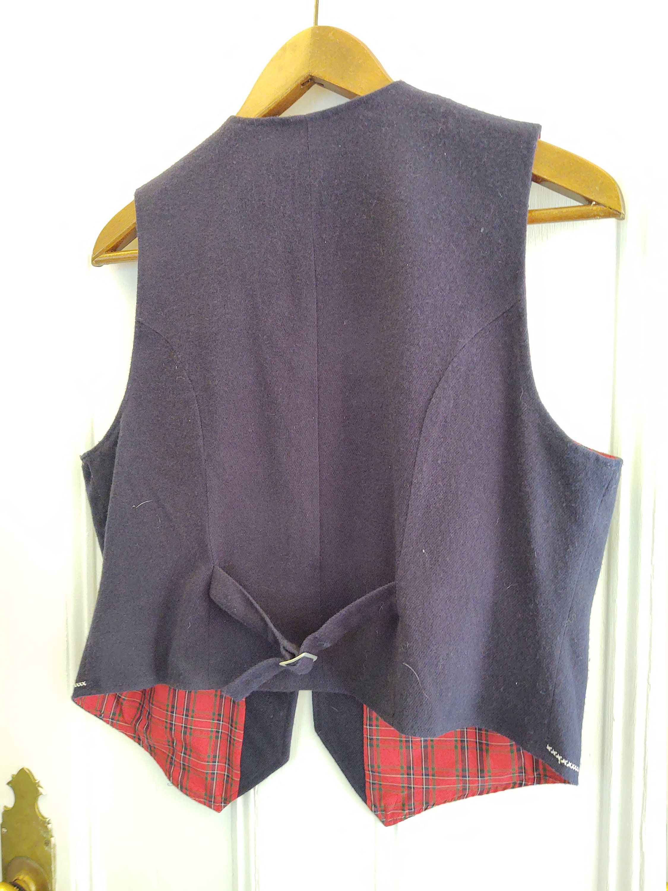 Wool Feel Navy Blue Vest With Embroidered Snowflake Design - Etsy