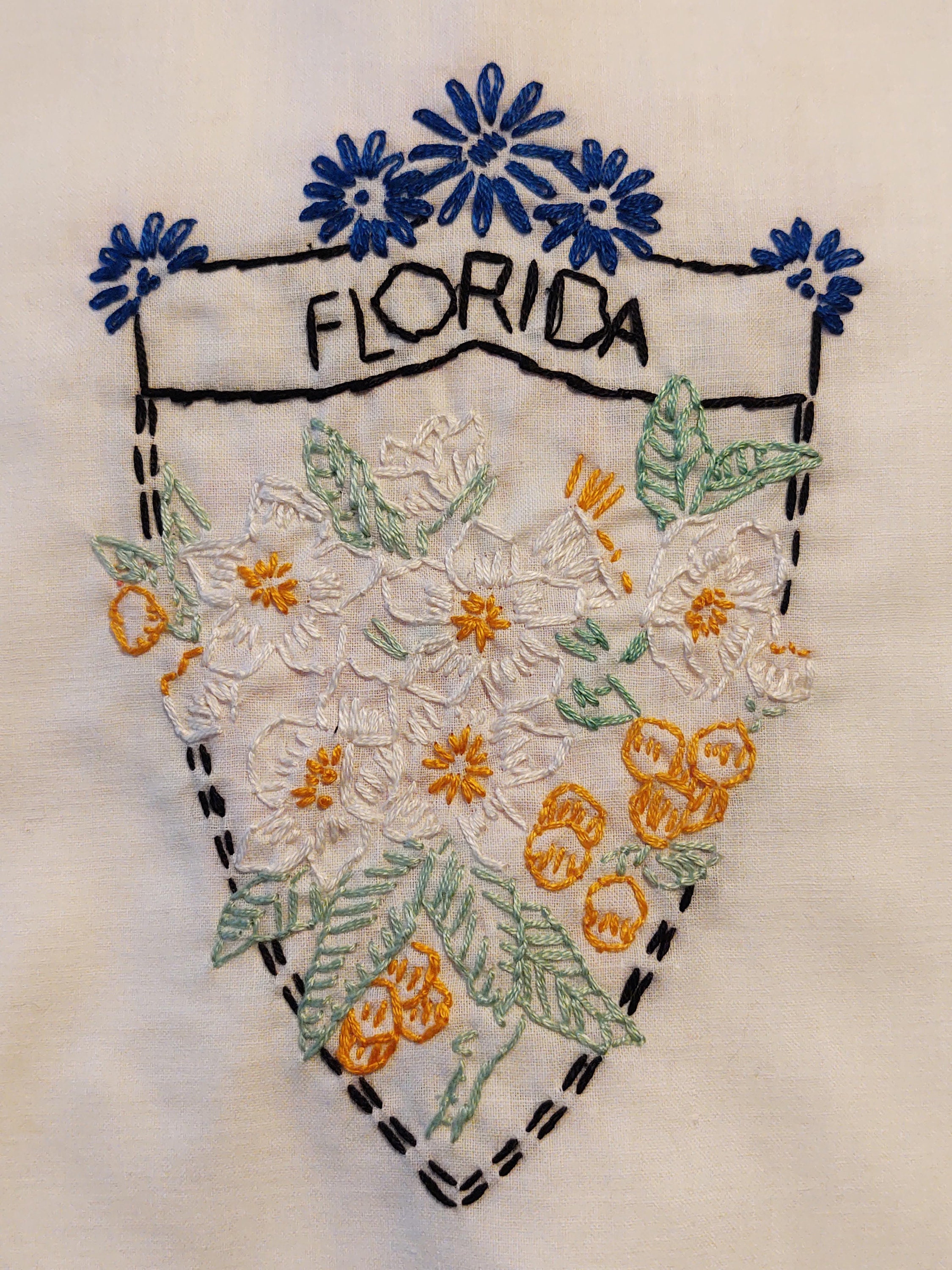 Hand Embroidered State Flower Patch, Quilt Block - [your State] - Etsy