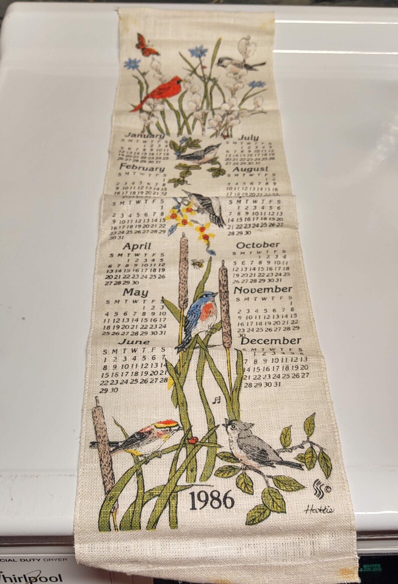 1986 New England Birds Calendar Year 1986 Vintage Kitchen Towel - Etsy