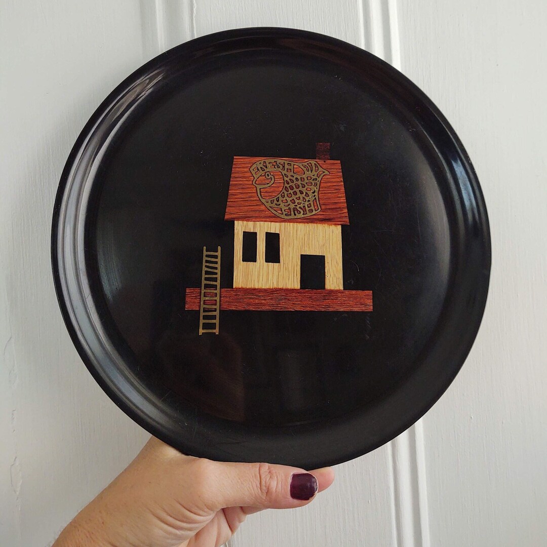 Fish Market in Brass Couroc Plate - Etsy