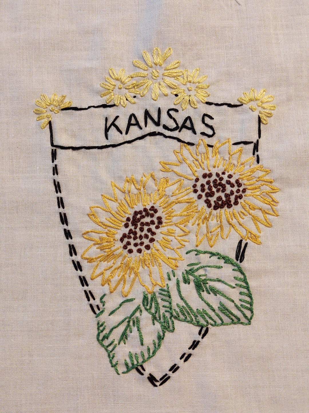 State Flower Back Patch Hand Embroidered Quilt Block Idaho Illinois ...