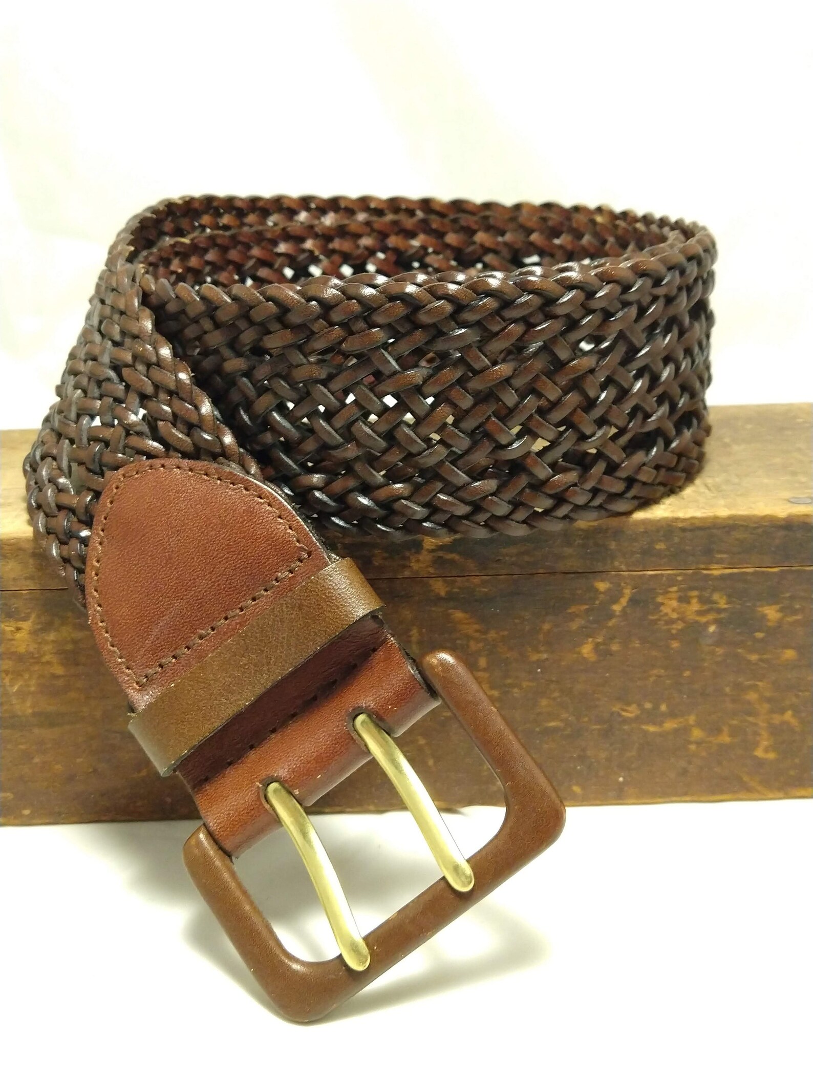 Vintage Wide Brown Braided Leather Belt Womens Medium 2 Inches - Etsy