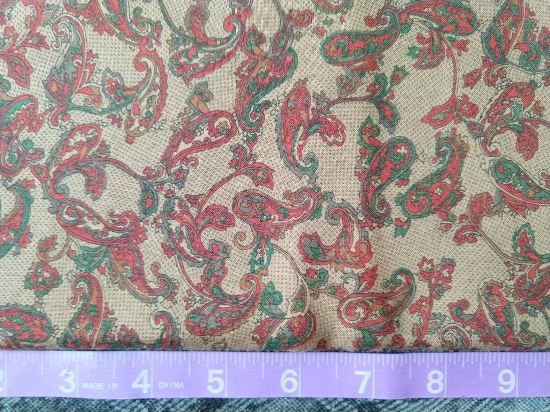 Vintage Brown Paisley Fabric - Etsy