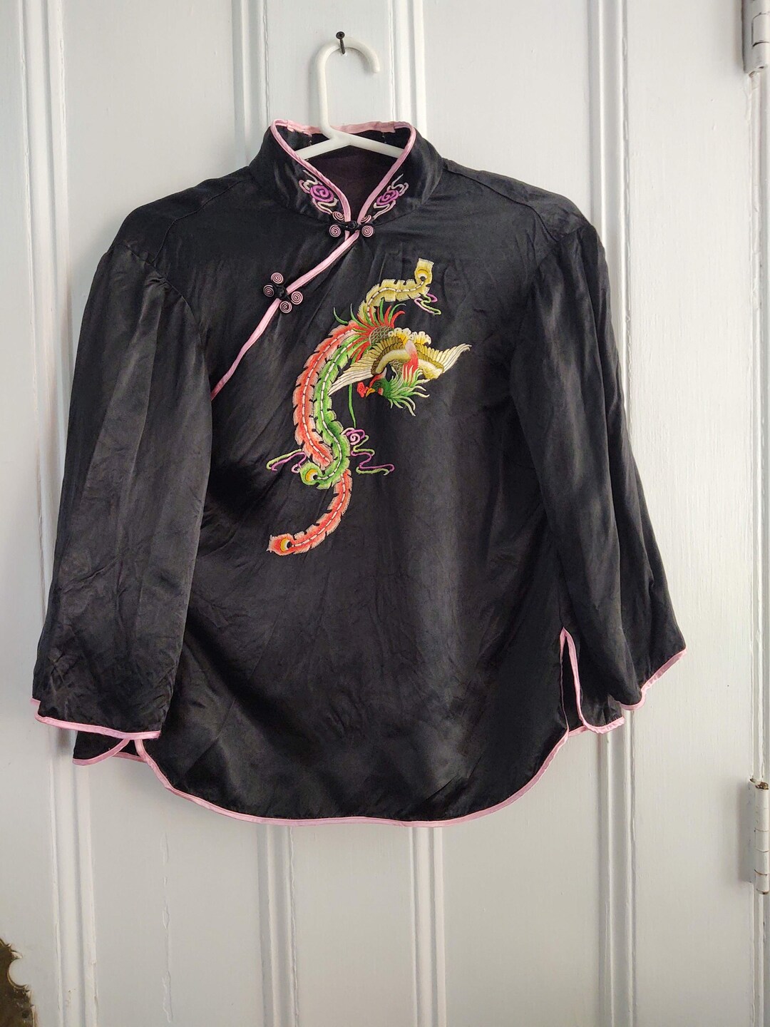 Vintage Long Sleeve Asian Style Blouse Bust 38 - Etsy