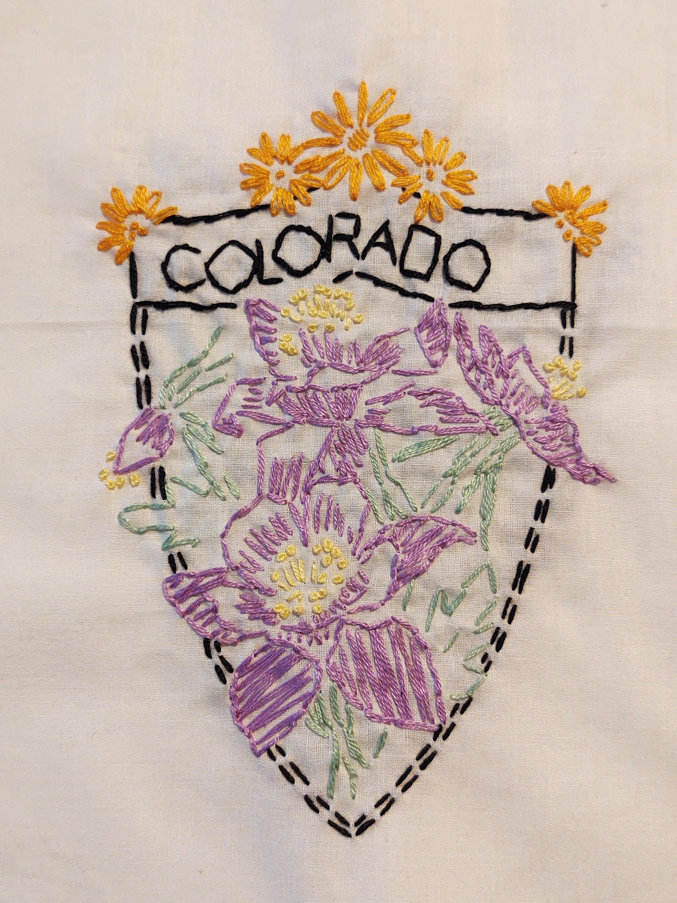 Hand Embroidered State Flower Patch, Quilt Block - [your State] - Etsy