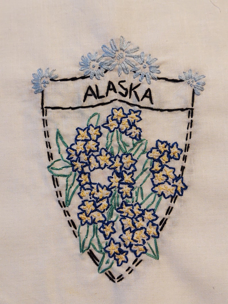 Hand Embroidered State Flower Patch, Quilt Block - [your State] - Etsy