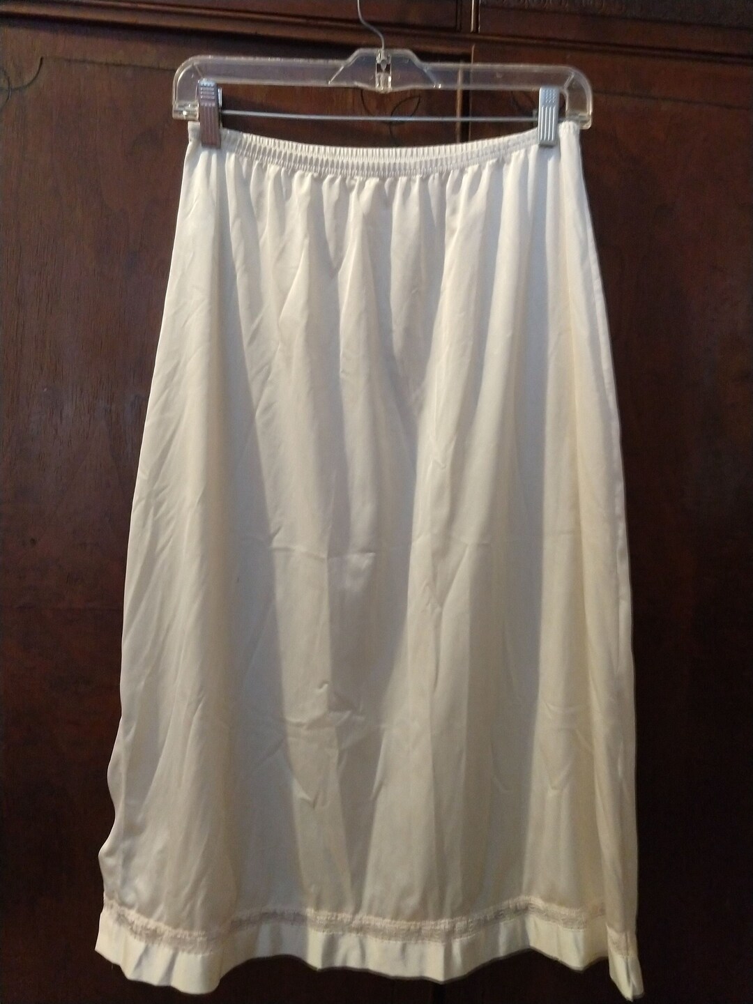 White Half Slip With Lace Trim Lorraine Medium - Etsy