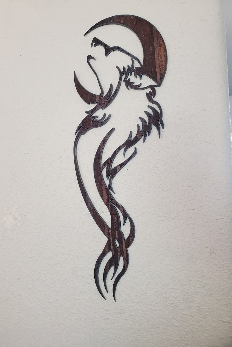 Tribal Wolf Wall Art Recycled Steel Wolf Indoor Outdoor Art - Etsy