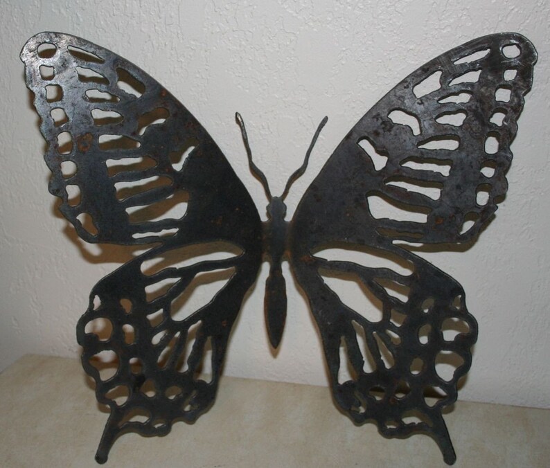 Bent Winged Rustic Butterfly Recycled Steel Custom Butterfly - Etsy