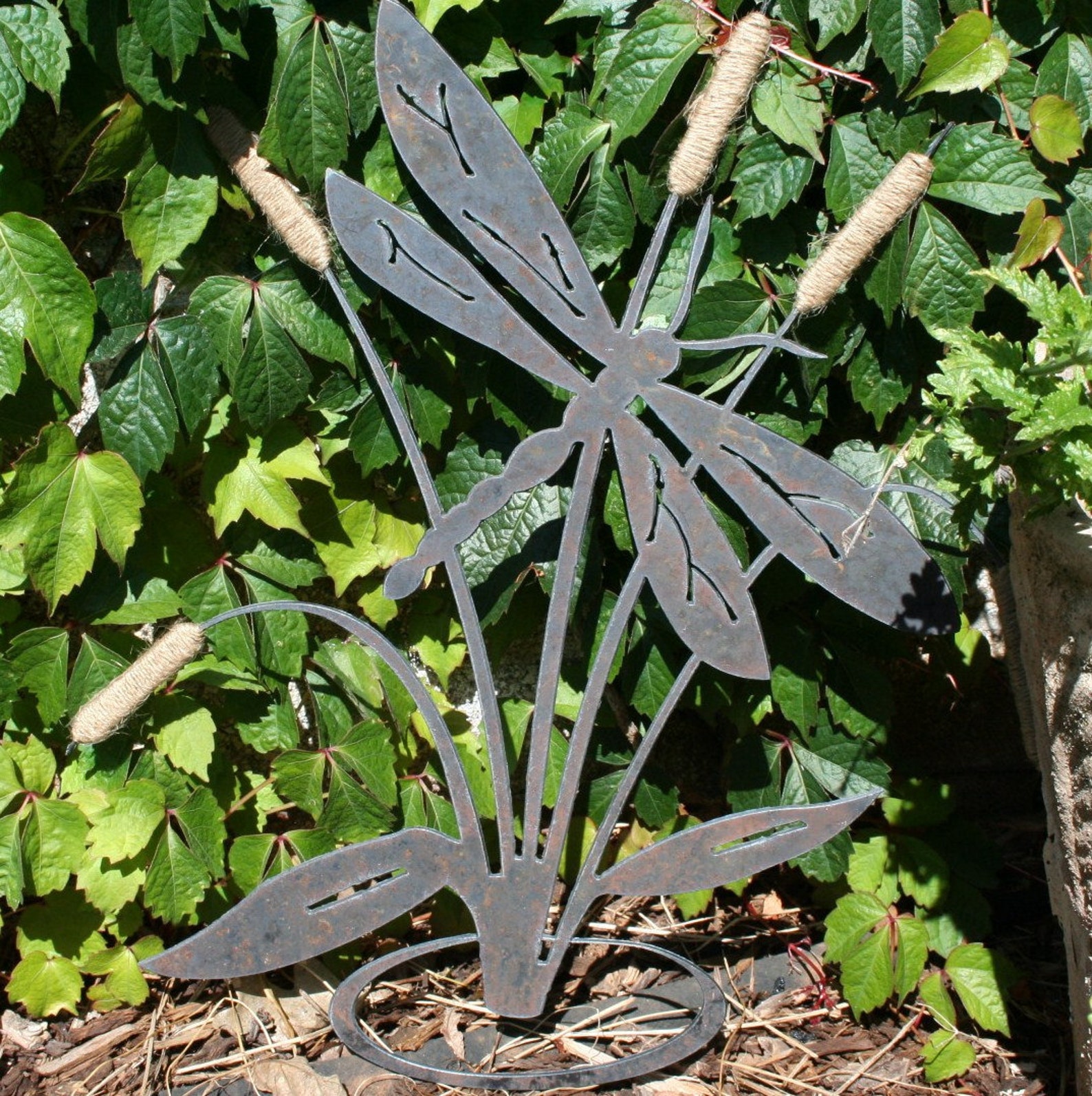 Square Dragonfly and Cattails Rustic Wall Decor - Etsy