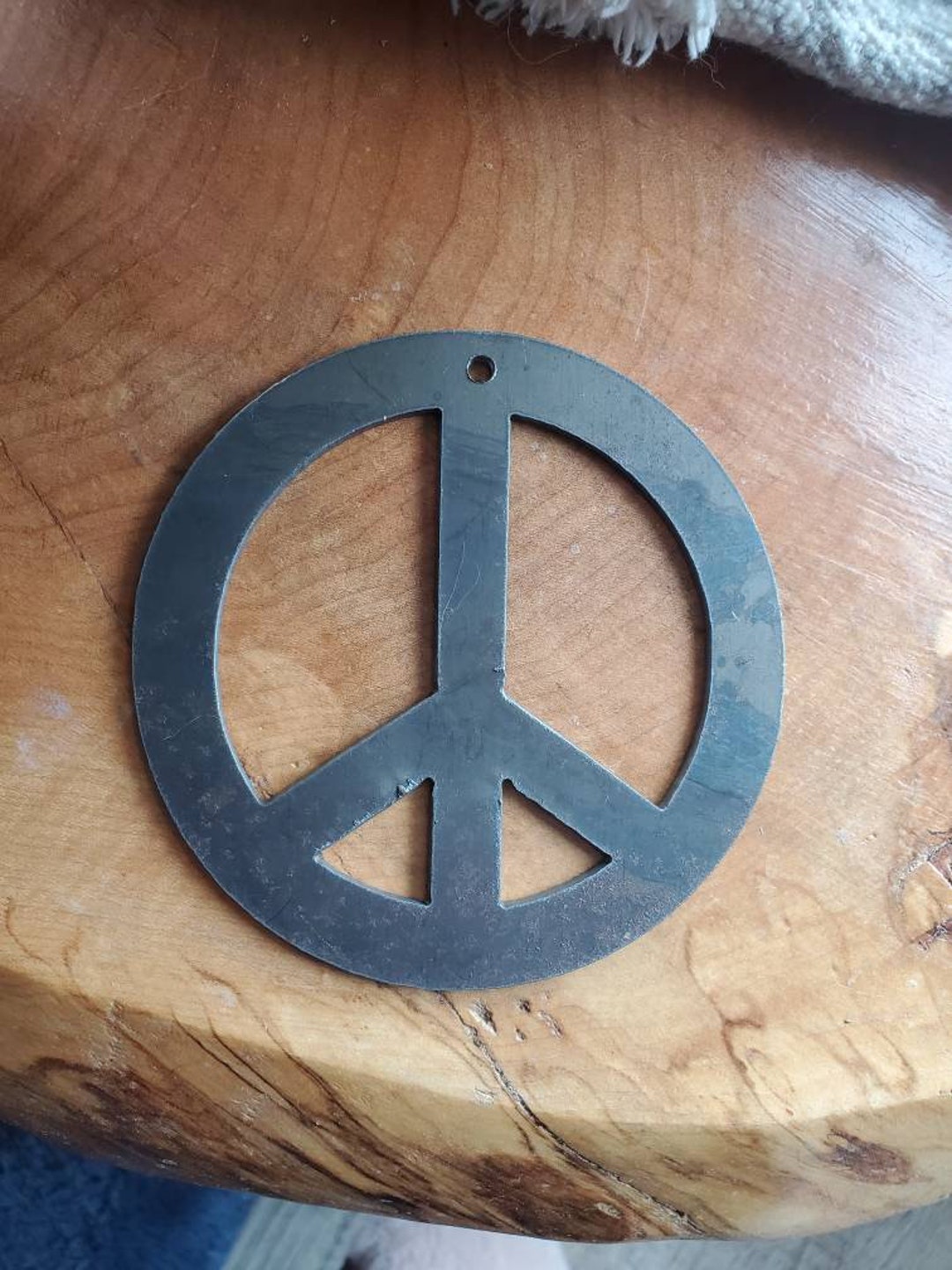 Peace Sign Pendant 4" Recycled Steel Peace Sign Metal Custom Peace Sign ...