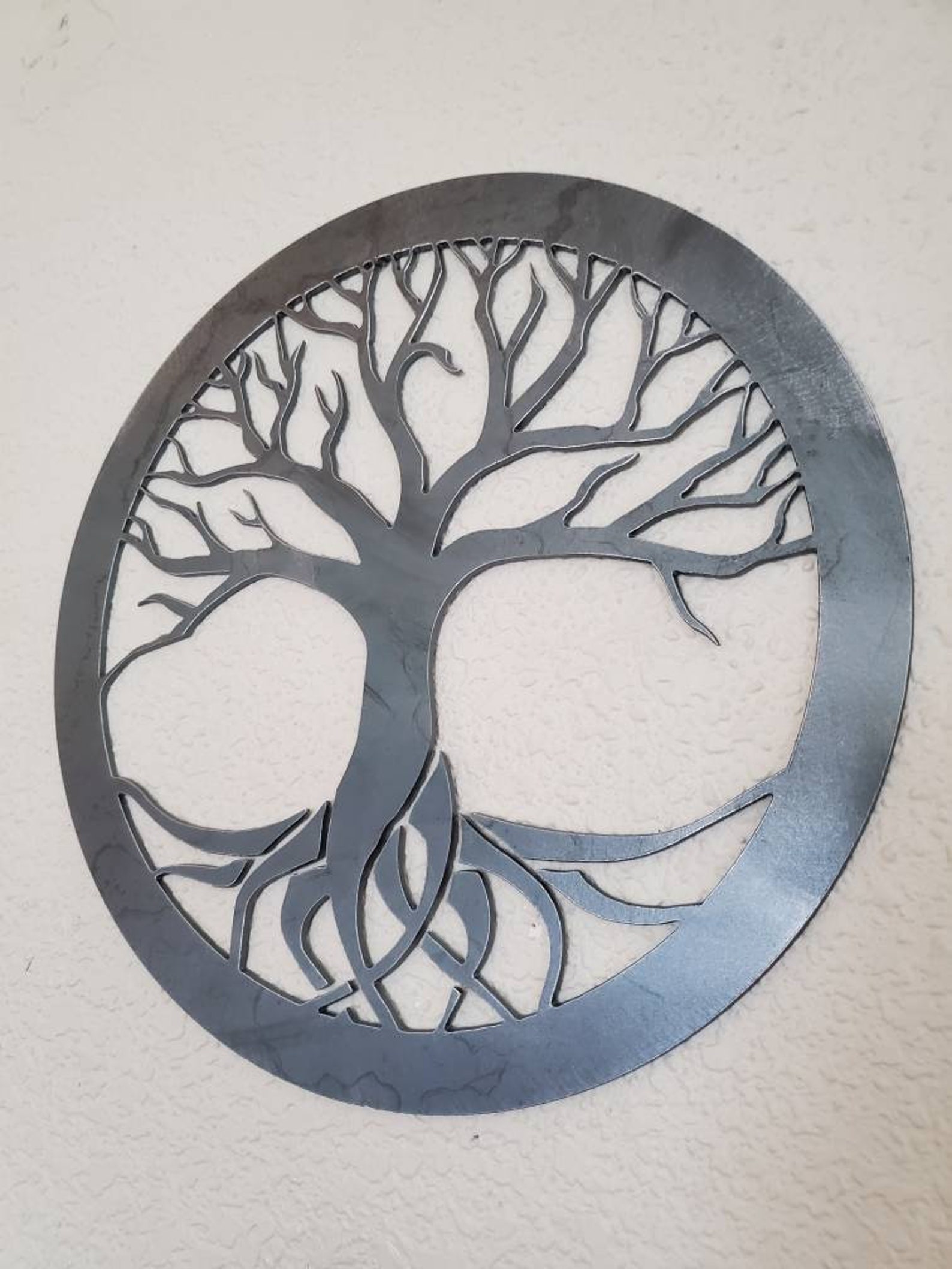 Rustic Tree of Life Recycled Metal Art 18 Inch - Etsy