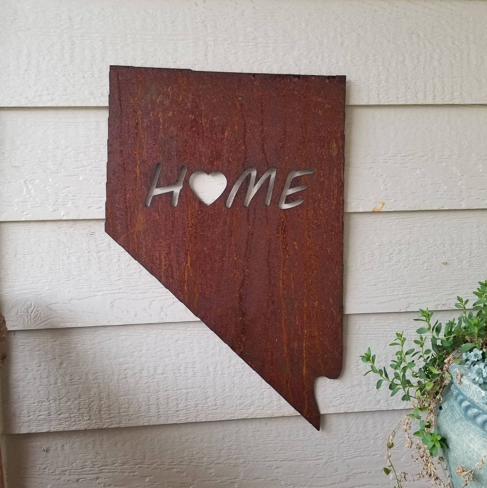 Custom State Sign Nevada Recycled Steel Rustic Wall Hanging - Etsy