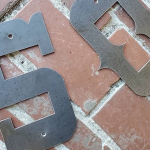 Rustic Custom Numbers Western Font Recycled Steel Custom Letters ...