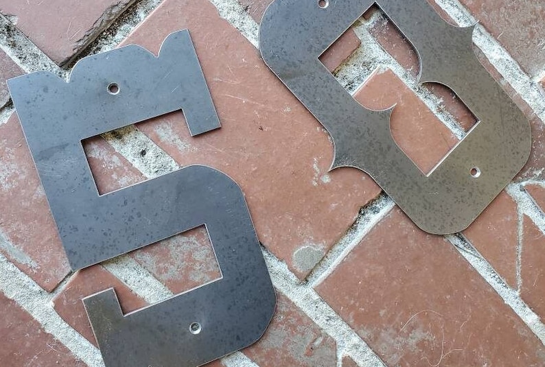 Rustic Custom Numbers Western Font Recycled Steel Custom - Etsy